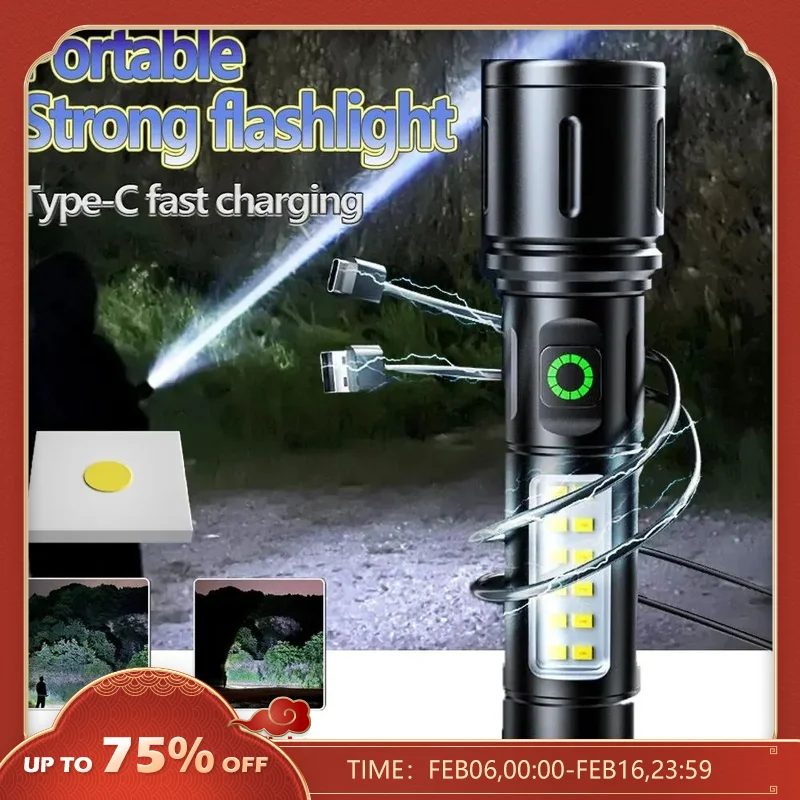 LED-Flashlight-Rechargeable-Torch-Lighting-Tactical-Lantern-Ultra ...