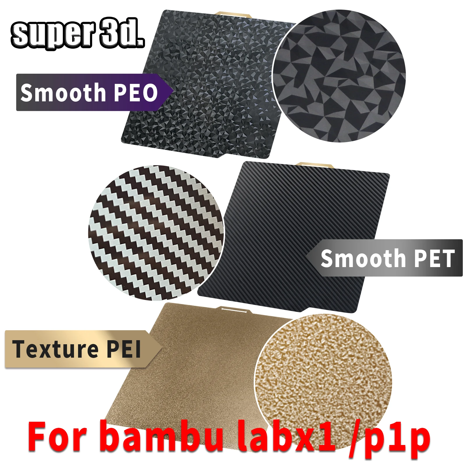 For-Bambu-lab-x1-Build-Plate-PEI-PET-PEO-Sheet-257x257mm-Upgrade-Double ...