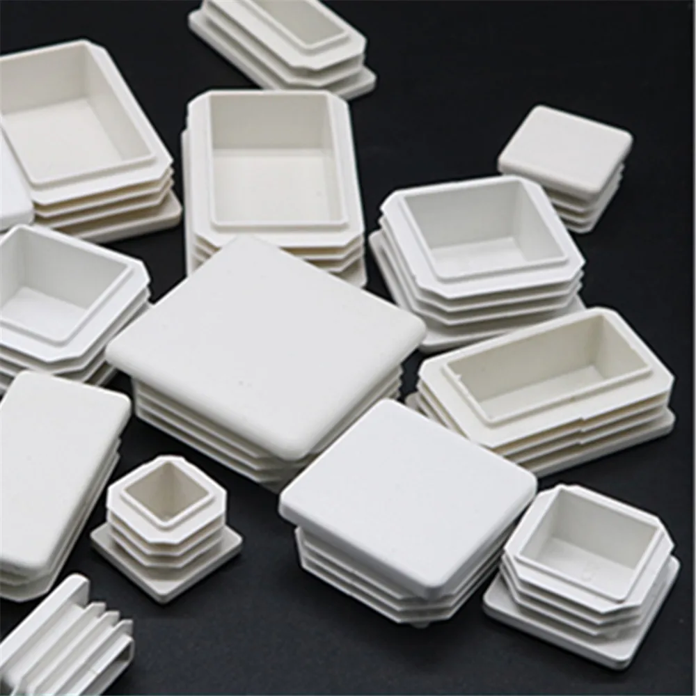 Rectangle-Square-White-Plastic-Blanking-End-Cap-Pipe-Inserts-Plug-Bung-Steel-Leg-Stopfen-15x15mm ...