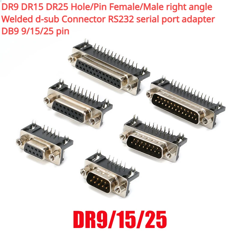 DR9-DR15-DR25-Hole-Pin-Female-Male-right-angle-Welded-d-sub-Connector ...