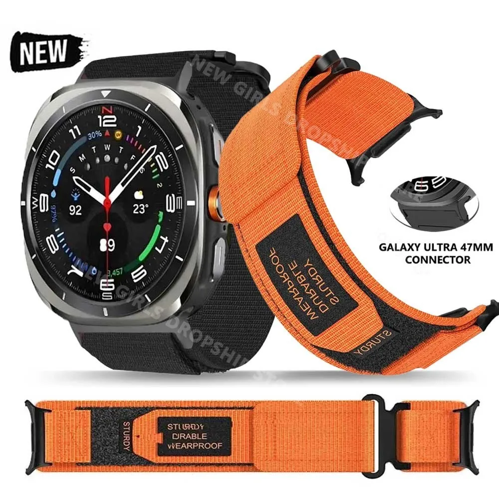 Sports Nylon Loop Strap for Samsung Galaxy Ultra 47mm Men Sports Band ...
