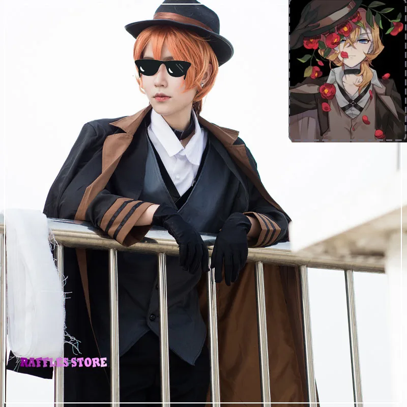 BSD-Cosplay-Nakahara-Chuuya-Costume-Wig-Hat-Glove-Jacket-Pants-Chuya ...
