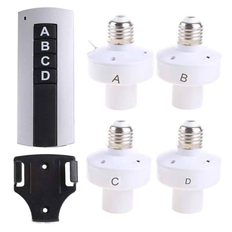 Remote Control Wireless Light | Remote Control Light Bulb Socket - 4pcs ...