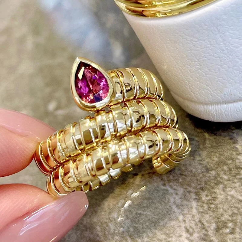 Jewelry Ring Purple Stone | Ring Purple Gemstone | Gemstone Statement ...