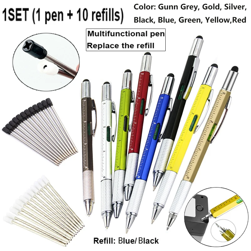 1set-Multifunctional-Ballpoint-Pen-With-Handheld-Tool-Ruler-Ballpoint ...