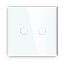 Wall touch light switch EU/UK standard Tempered Glass panel 1/2/3 gang ...