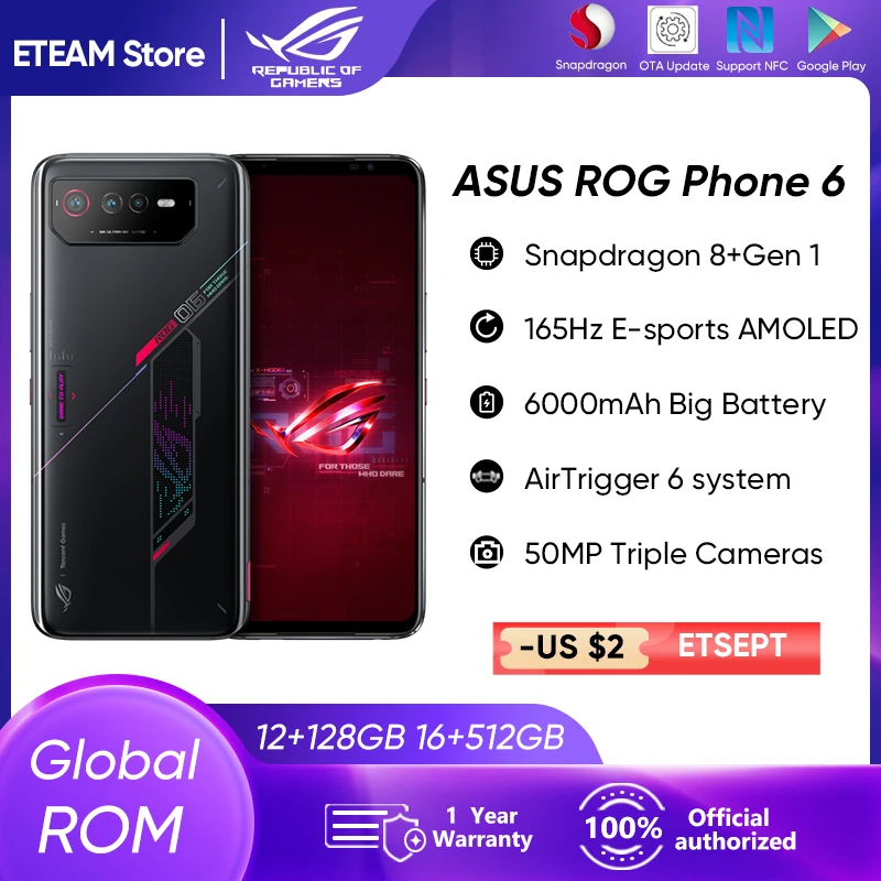 Global ROM ASUS ROG โทรศัพท์6 Multi Language Snapdragon 8 + Gen 1 ...