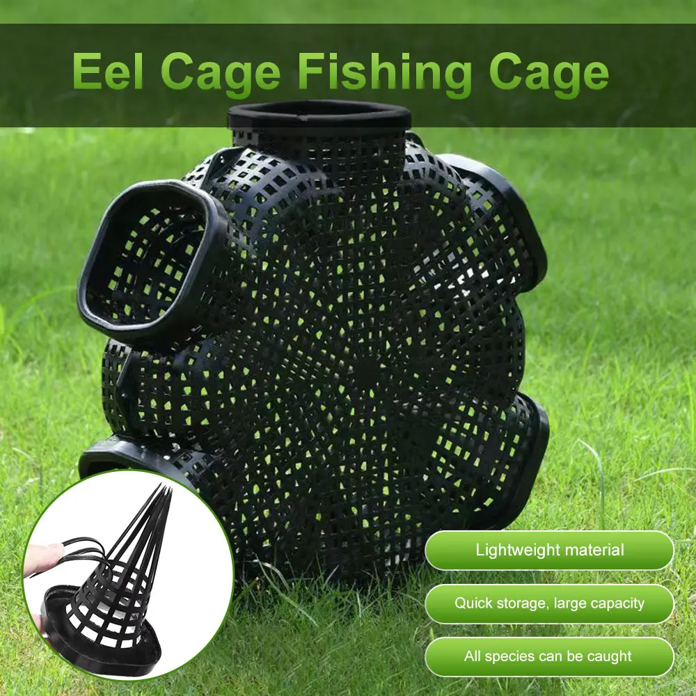 Eel-Fishing-Cage-Upgraded-Plastic-Shrimp-Trap-Cage-6-Hole-3-Hole-Catch ...