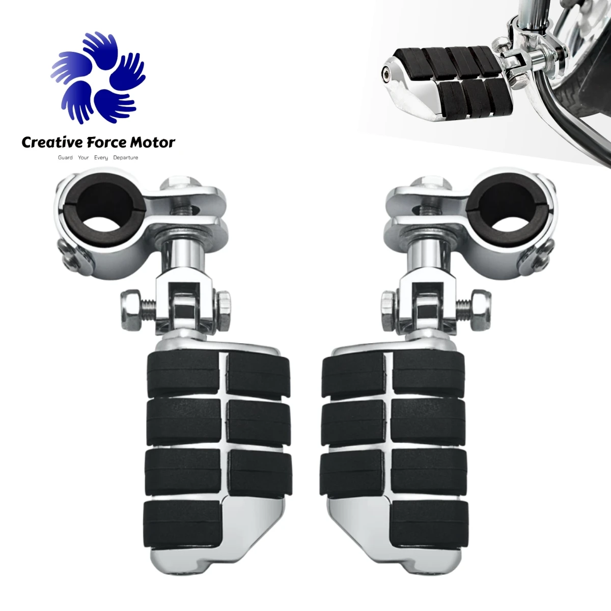 25-32mm-Crash-Bar-Foot-Pegs-Highway-Motorcycle-Pedal-Mount-Kit-For ...