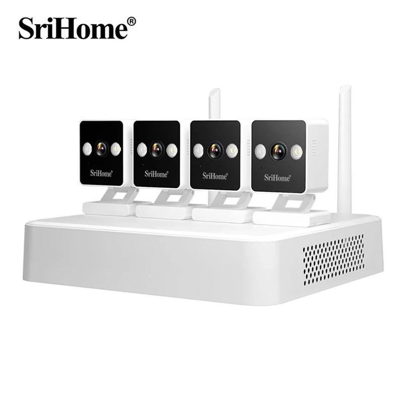 Srihome 1080P WIFI Surveillance Cameras Kit 4CH Wireless WIFI System IP ...