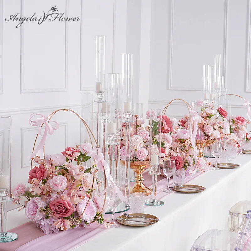 Pink-Series-Wedding-Table-Centerpieces-Flower-Ball-Decor-Candleholder ...