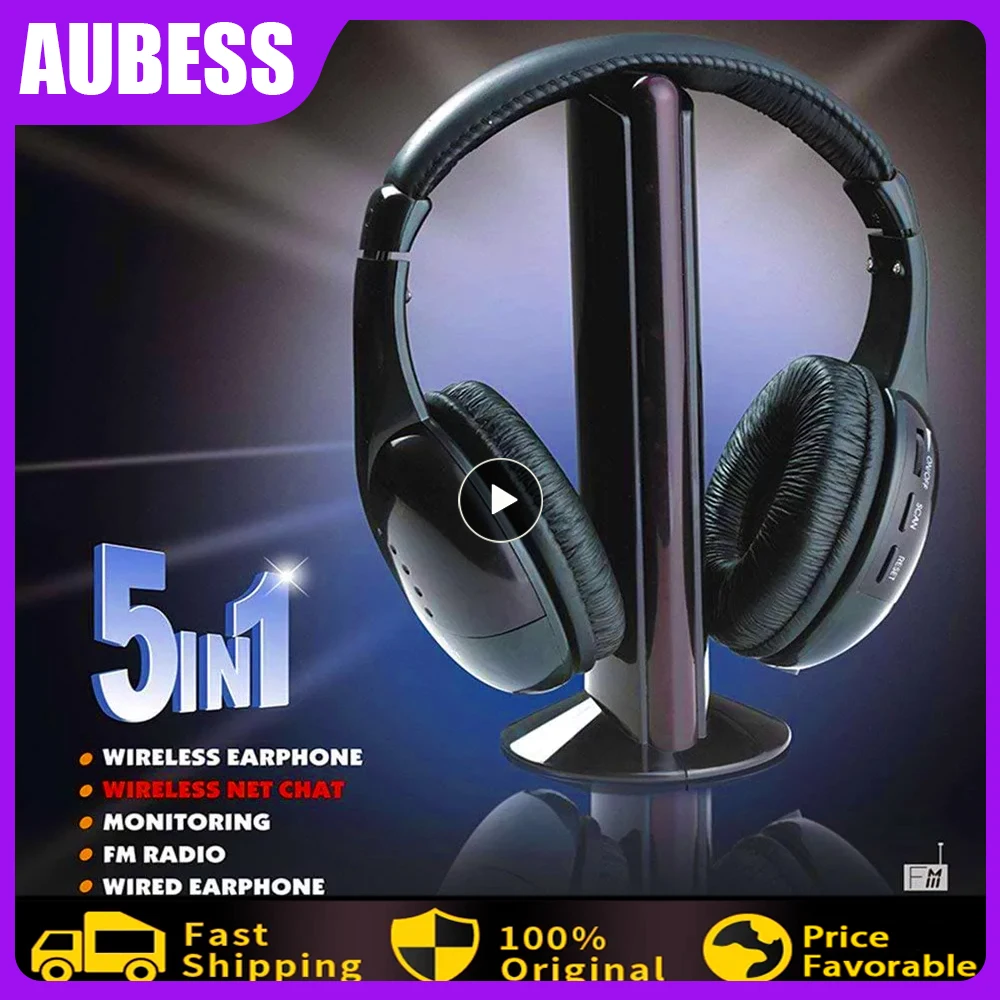 5-In-1-HiFi-Wireless-Headset-For-TV-Or-Computer-FM-Radio-Earphones ...