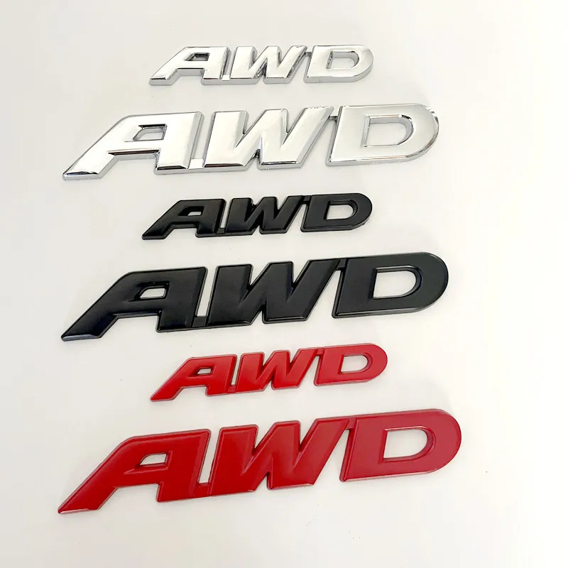 3D Metal AWD Logo Car Styling Chrome Rear Sticker Tail Emblem Badge ...