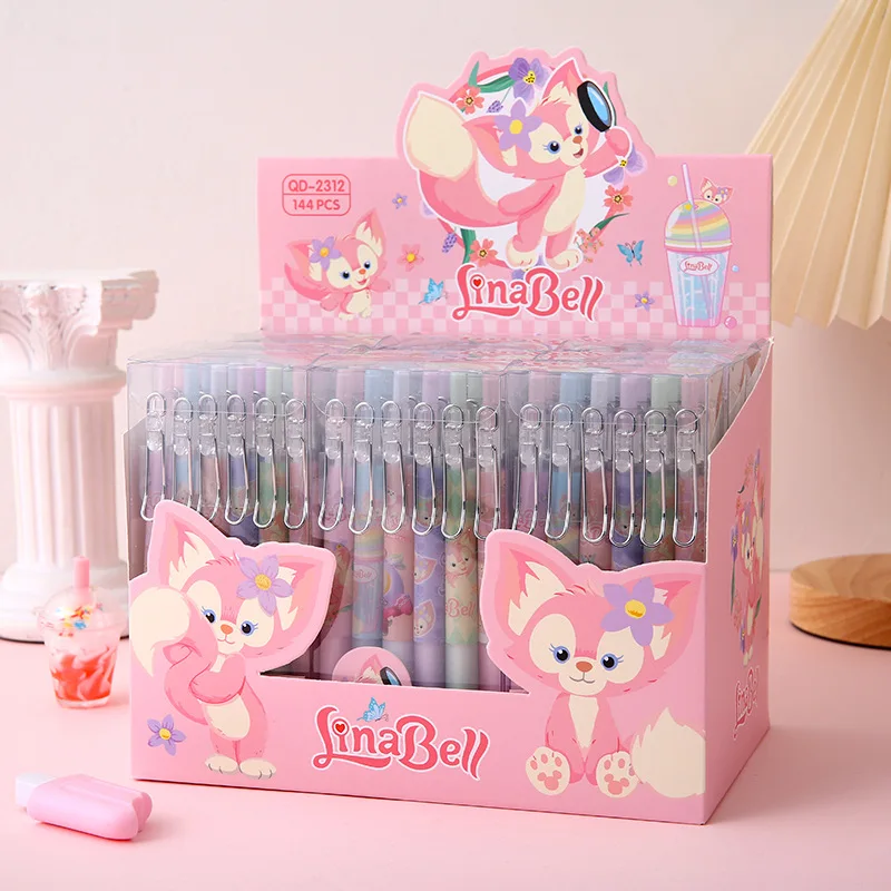 Stylo gel de dessin animé Disney, crochet en métal, Linabell, mignon ...