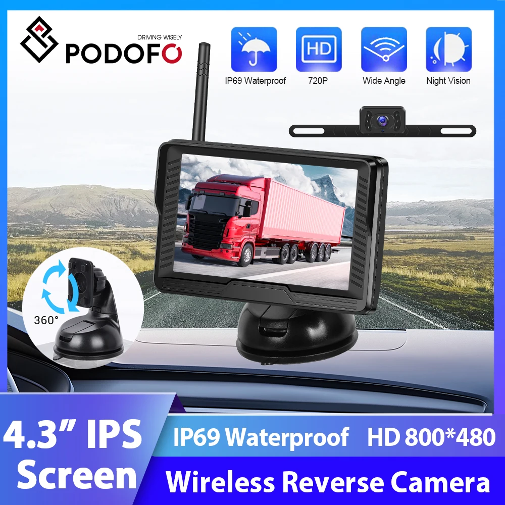 Podofo-4-3-5-Car-Monitor-Rear-View-Cam-Rearview-Camera-Backup-Camera ...
