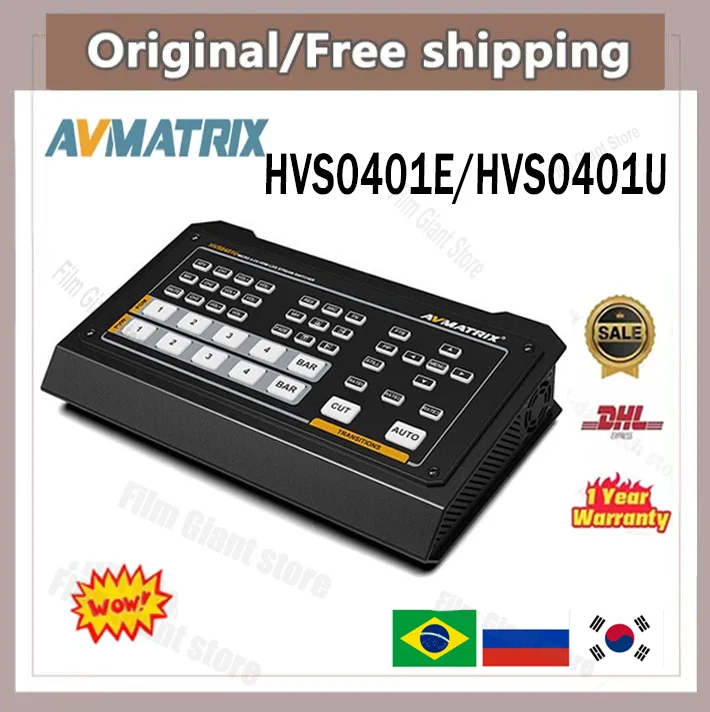 AVmatrix HVS0401E HVS0401U 2 channel SDI HDMI-compatible video switcher mixer 4 channel inputs 2 ...