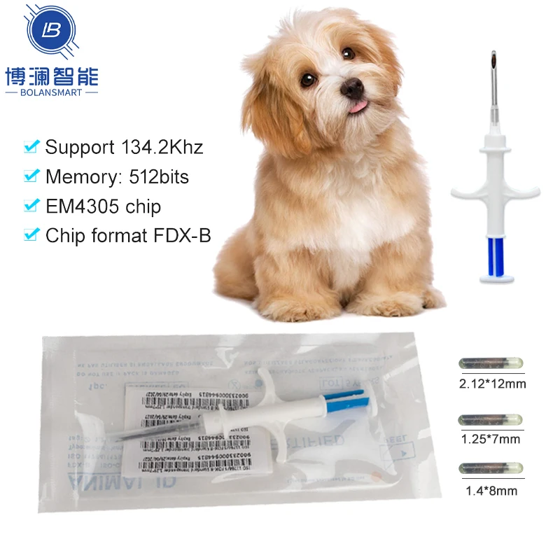 10/20/50pcs Animal Syringe ID Implant Pet EM4305 Chip FDX B ISO11784/85 ...