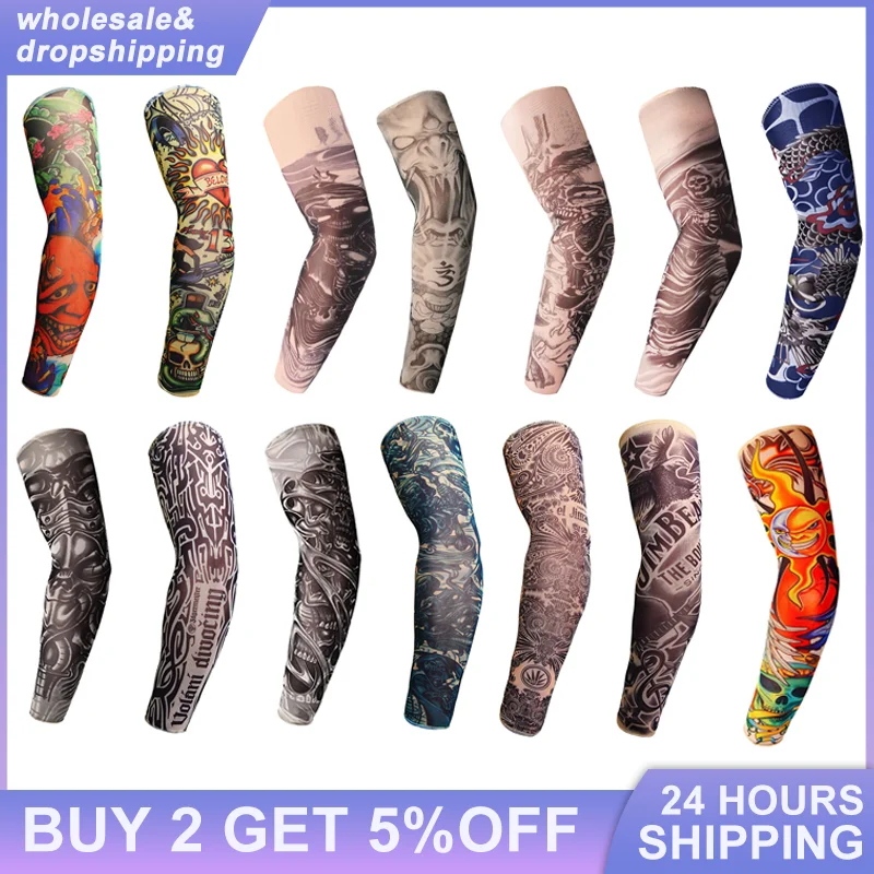 1pc-Cycling-Sleeves-Unisex-3D-Tattoo-UV-Protection-Elastic-MTB-Ridding ...