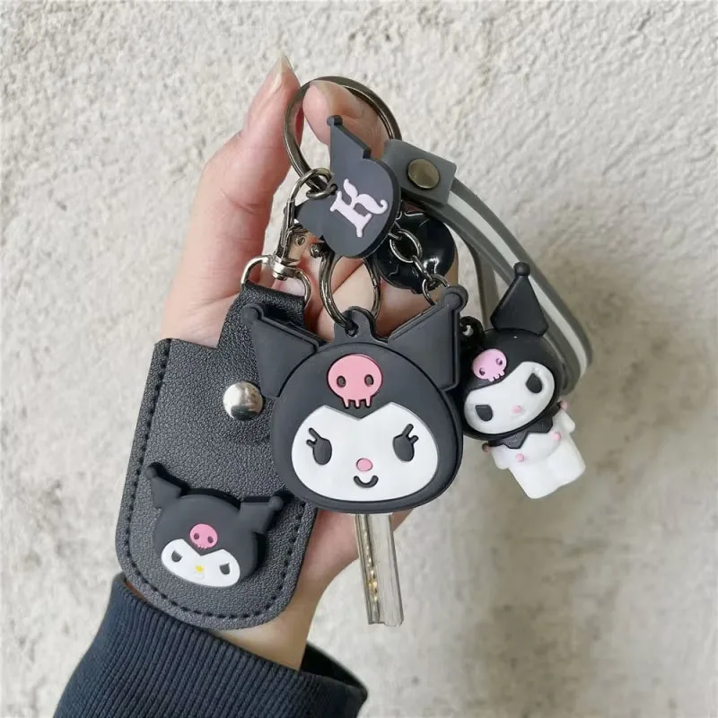 Kuromi-Key-Protective-Case-Anime-Sanrio-Cartoon-Key-Chain-Pu-Silicone ...