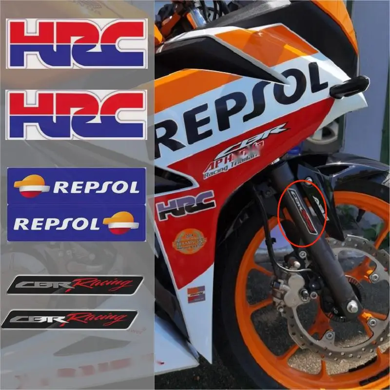 Reflective-HRC-Helmet-Sticker-For-HONDA-CBR-Body-Waterproof-Car-Logo ...