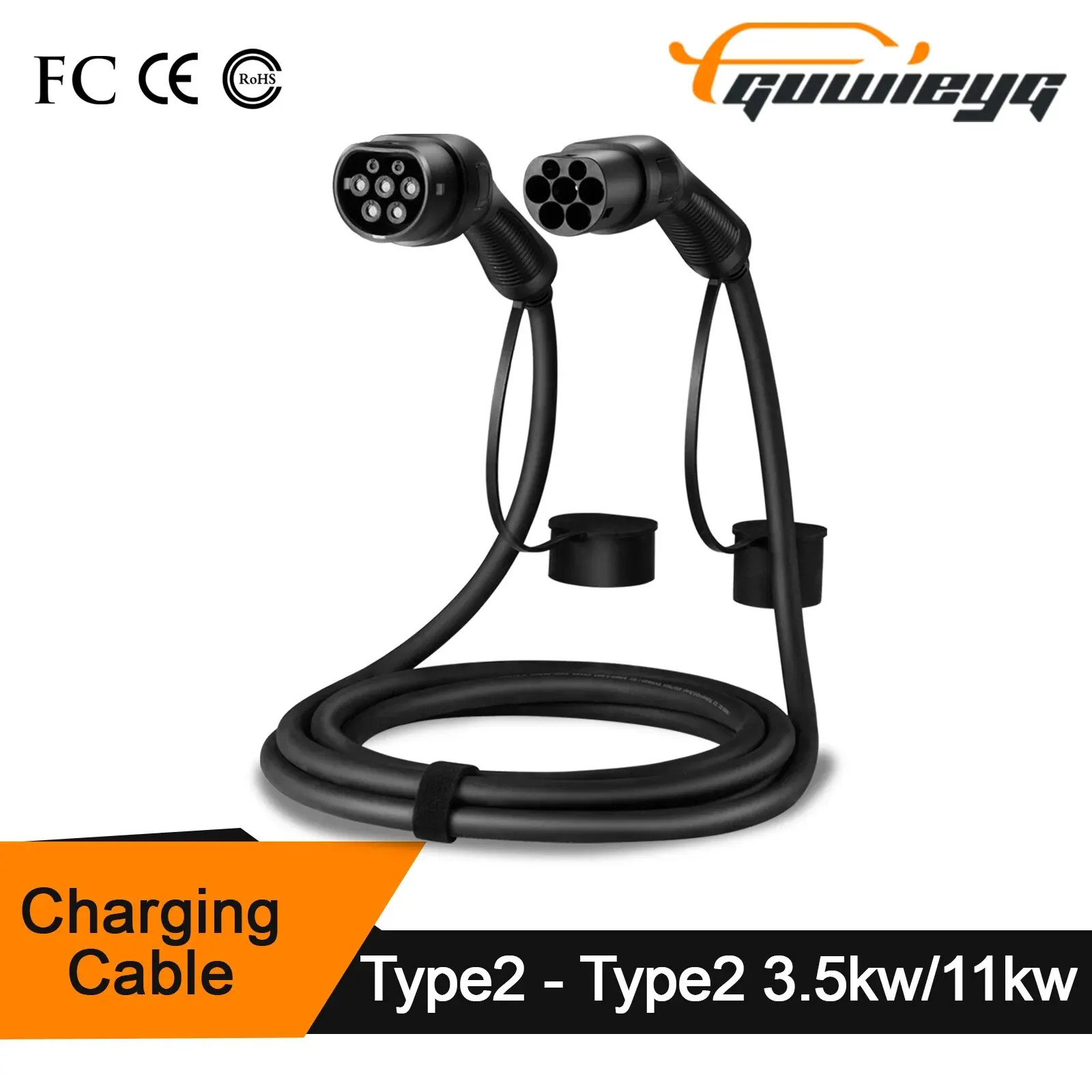 GUWIEYG-Type2-to-Type2-EV-Charging-Cable16A-3Phase-Female-to-Male-Plug ...