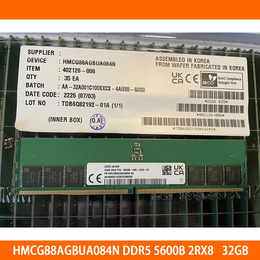 For SK Hynix 32GB HMCG88AGBUA084N 32G DDR5 5600B 2RX8 RAM Memory High Quality Fast Ship