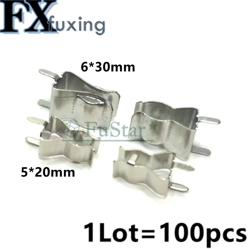 100pcs 6*30mm Fuse Clip Fuse Holder 5X20MM Insurance Header Copper ...