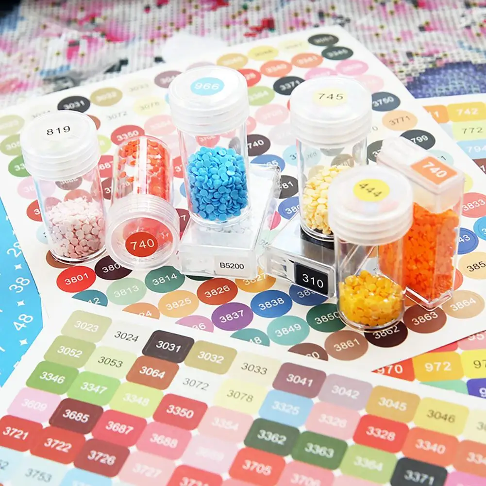 NEW-Diamond-Painting-Color-Number-Stickers-Colorful-Dmc-Square-Round ...