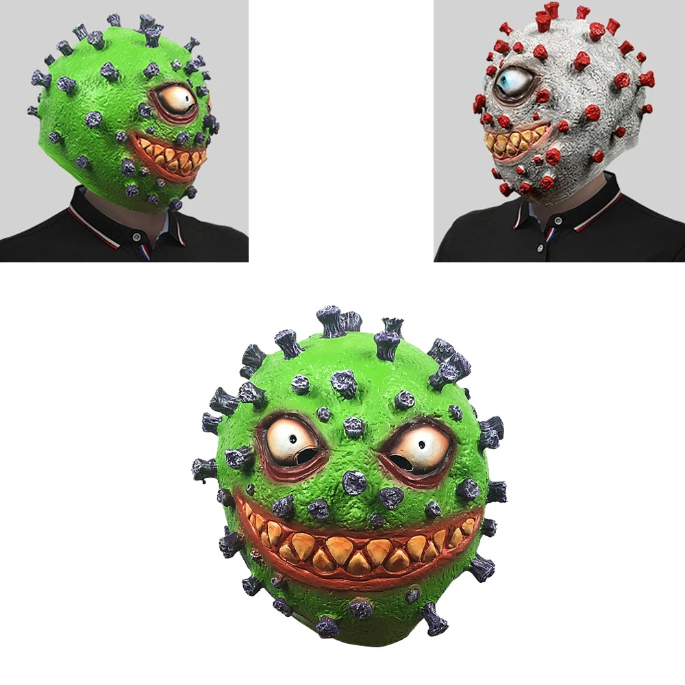 Cosplay Scary Coronavirus Halloween Mask Virus Latex Head Cover ...