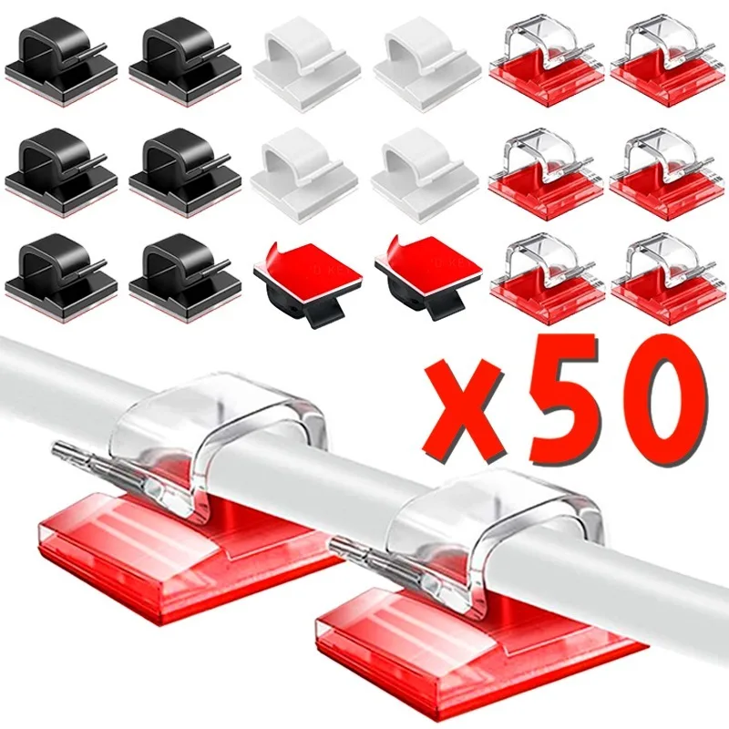 Self-adhesive-Cable-Organizer-Clips-Cable-Management-Wire-Manager-Cord ...