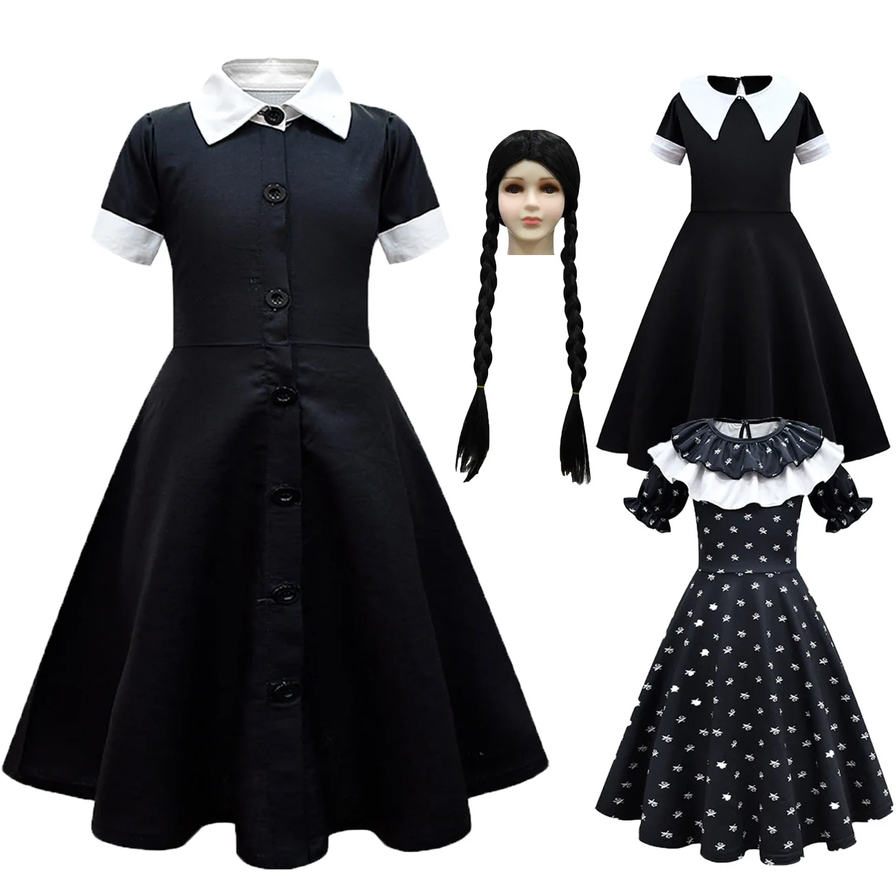 Wednesday-Addams-Wednesday-Cosplay-Costume-Wig-Coat-Outfits-Halloween ...
