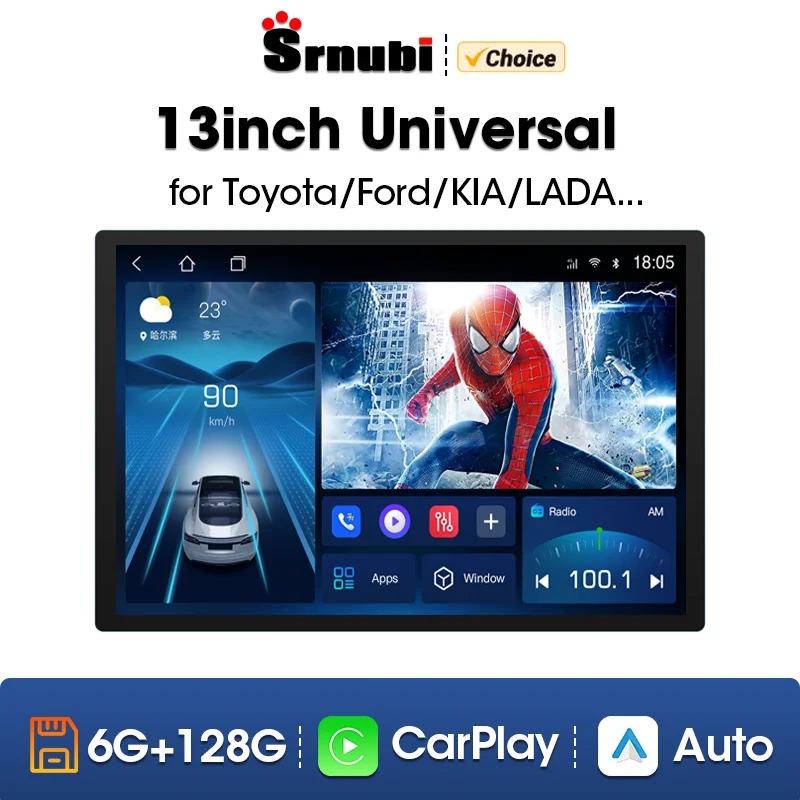 Srnubi-reproductor-Multimedia-con-Android-12-para-coche-de-13-pulgadas-con-pantalla-Radio-Est ...