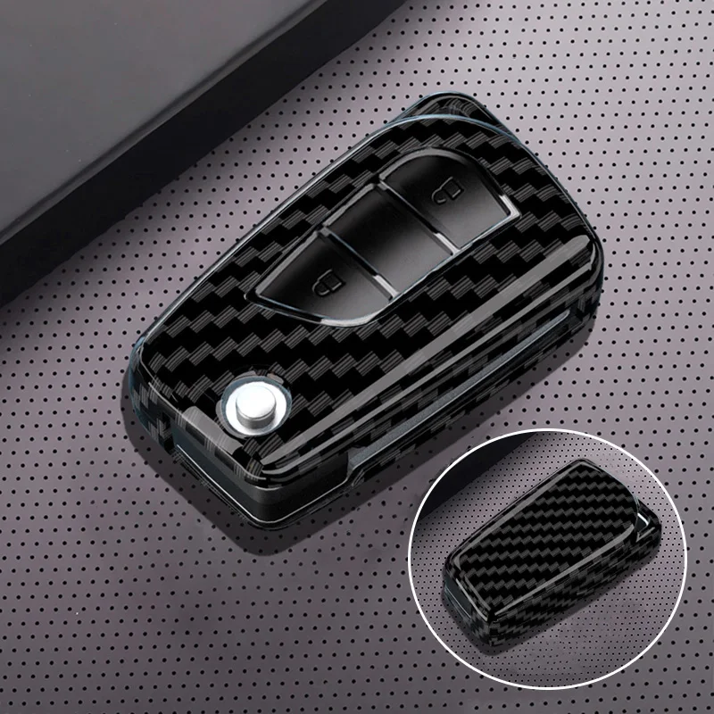 Carbon ABS Car Key Cover Case Shell Set Protector Fob for Toyota Aygo ...