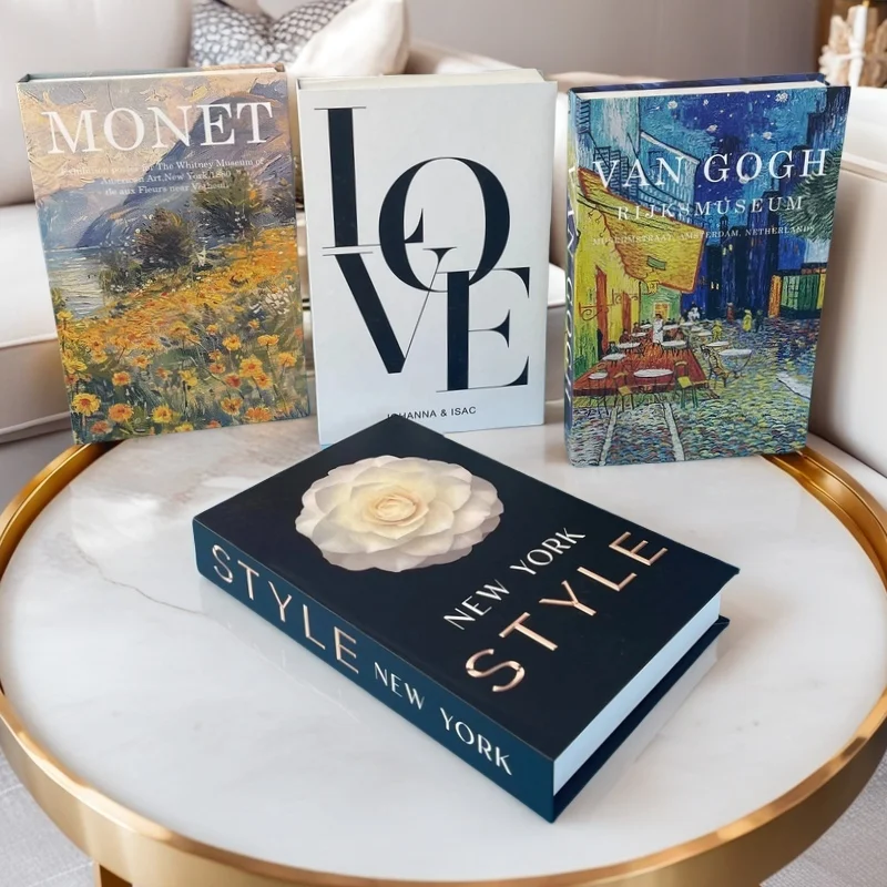 Monet Luxury Fake Books Interior Decoration Open Decorative Books ...