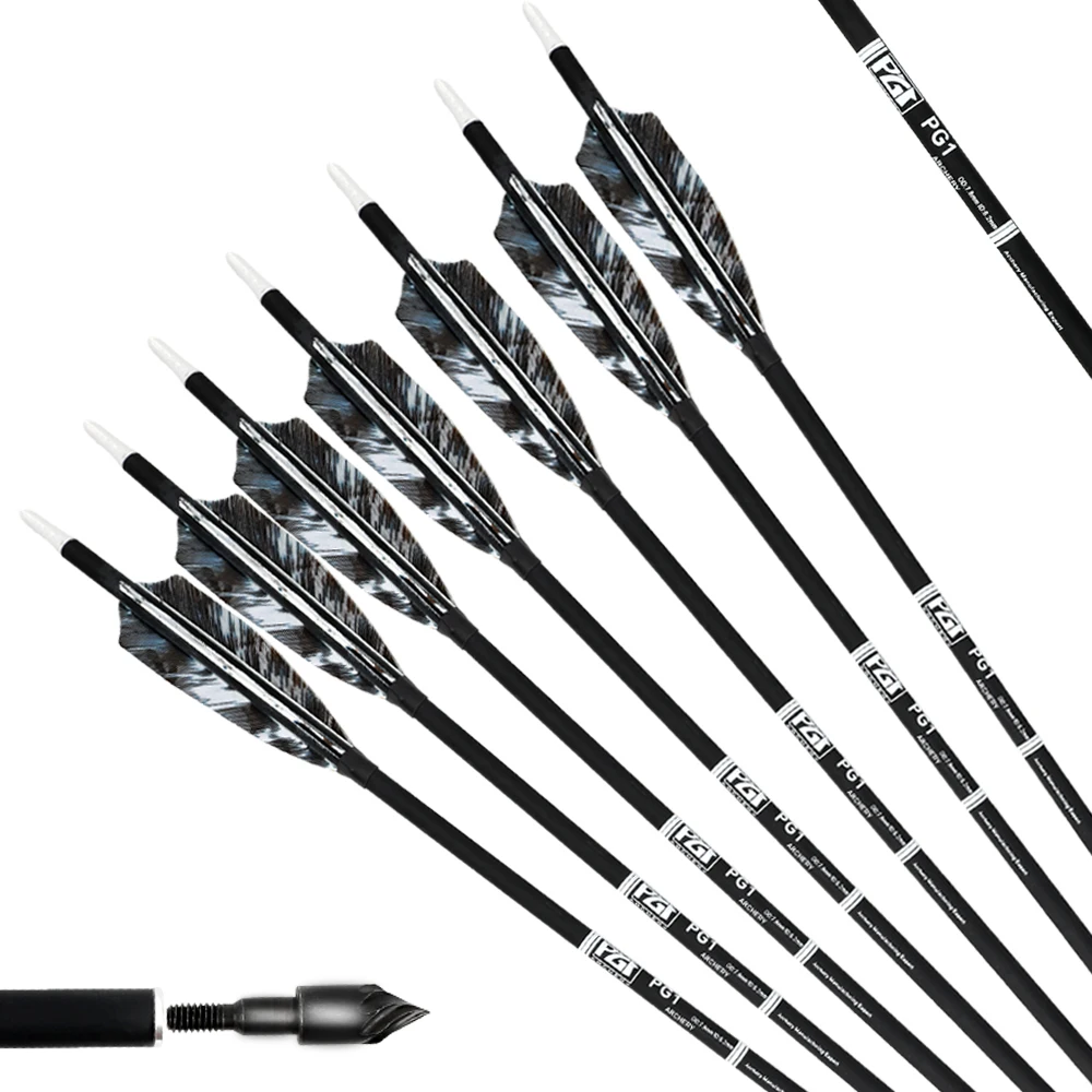 LAIXING-30-Inch-Carbon-Arrows-with-4-Inch-Turkey-Feathers-Fletching ...