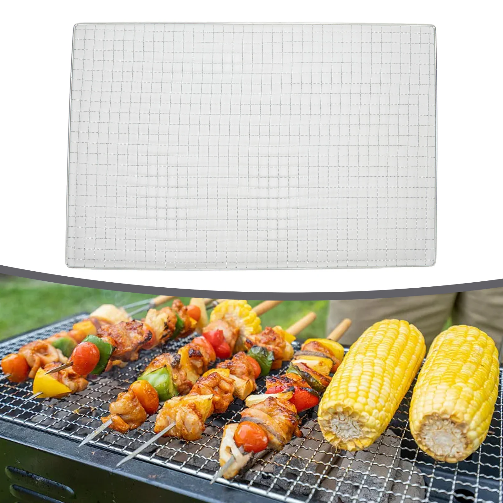 BBQ-Grate-Mesh-Barbecue-Grill-Grid-Net-Stainless-Steel-Japanese-Korean ...
