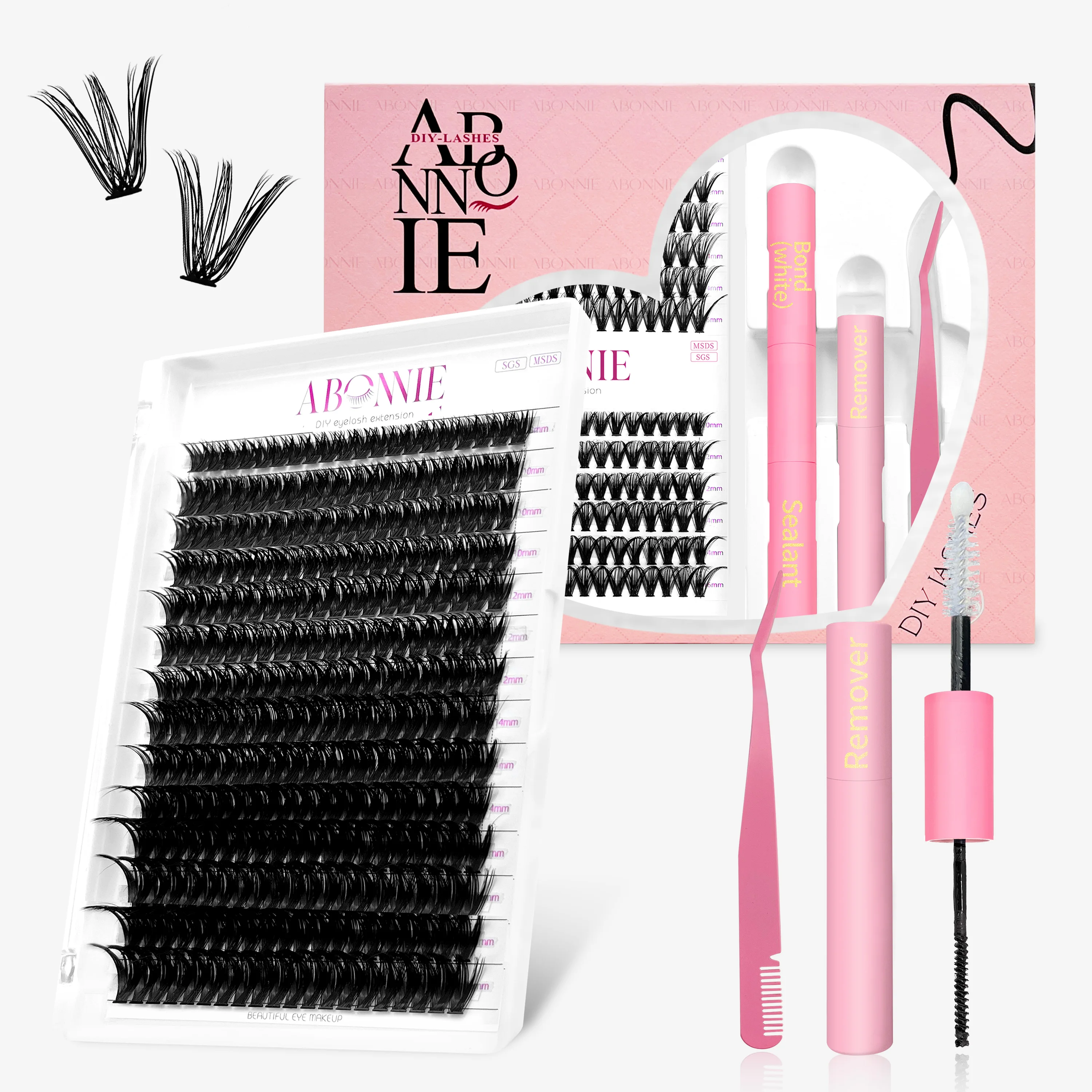 Abonnie-DIY-Lashes-Set-Eyelashes-Glue-Set-Premade-Eyelash-Extensions ...