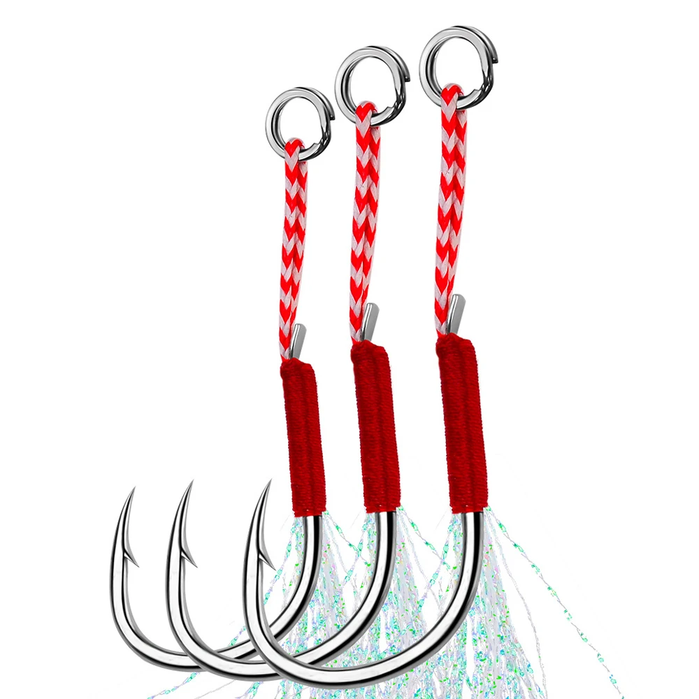 100pcs-Lot-8-24-Fishing-Hook-Metal-Cast-Jigs-Assist-Hook-Barbed-Single ...