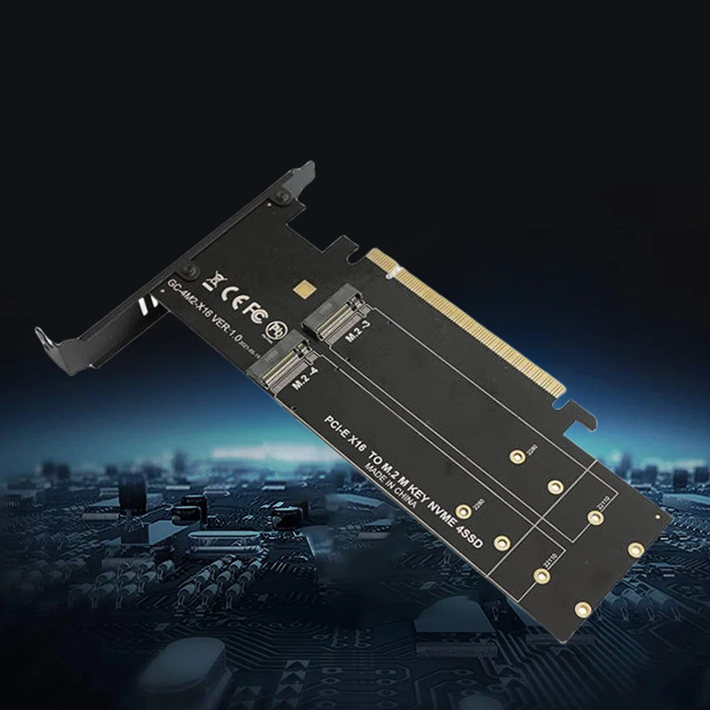 Карта расширения M.2 NVME, металлический адаптер PCIE 3.0 X16 SSD, 4 ...