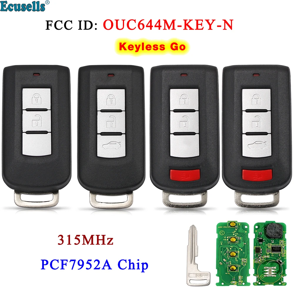 Ecusells-2-3-4-Buttons-Smart-Keyless-Go-Remote-Key-for-Mitsubishi ...