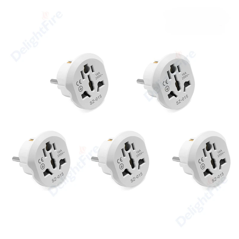 EU Plug Adapter 16A 250V EU Travel Adapter Converter 2 Round Socket High Quality Universal AU US ...
