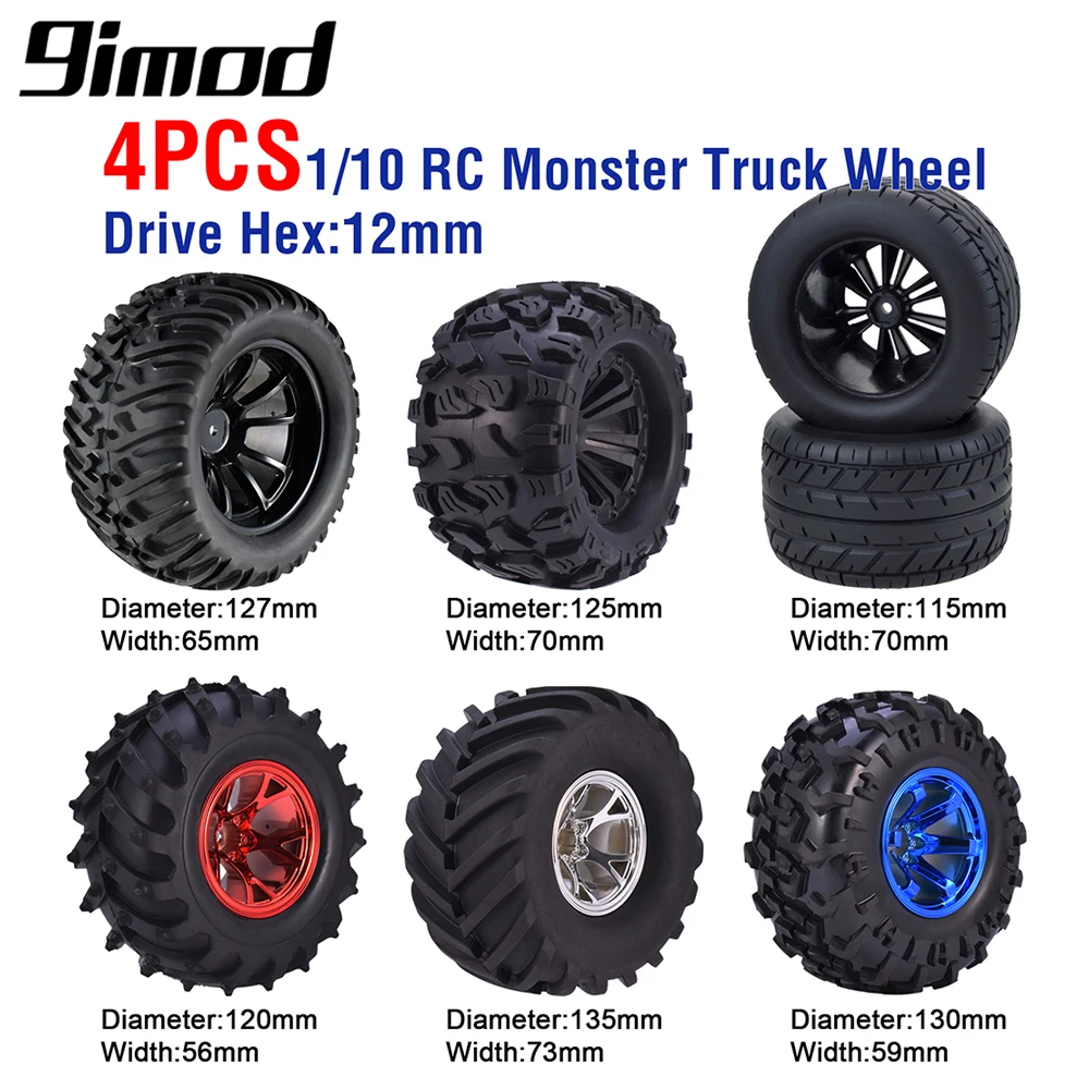 12mm Rad Hub Hot Wheels Reifen für Rc Auto 1/10 Monster Truck Off Road ...