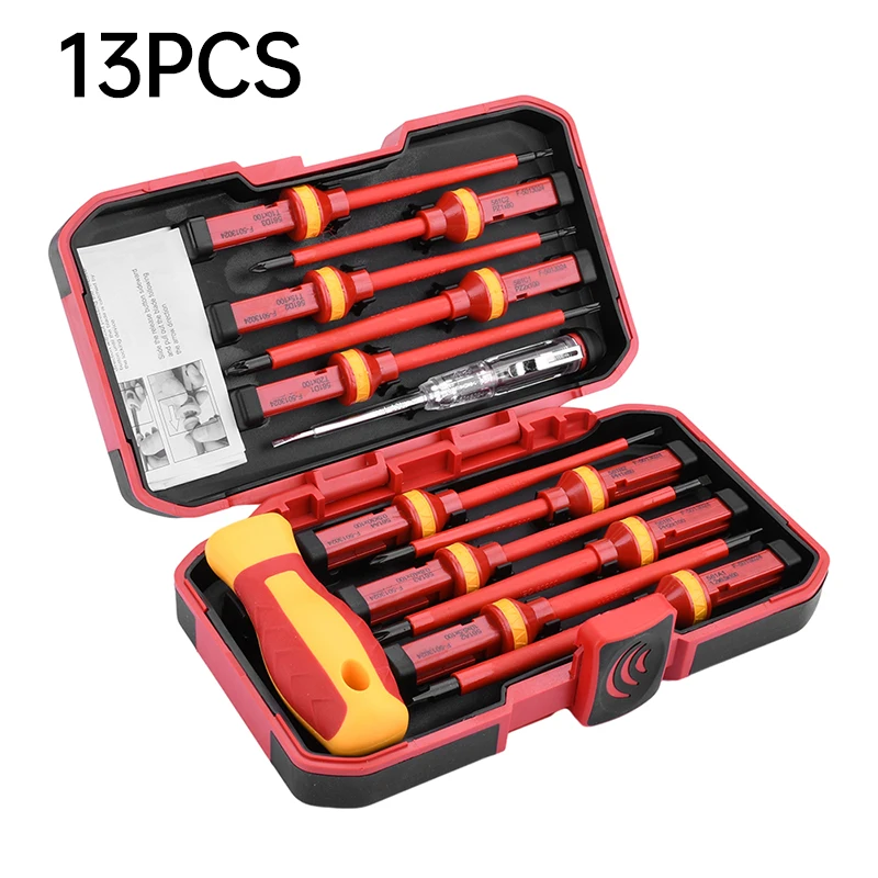13PCS 1000V Changeable Insulated Screwdriver Set And Magnetic Slotted ...