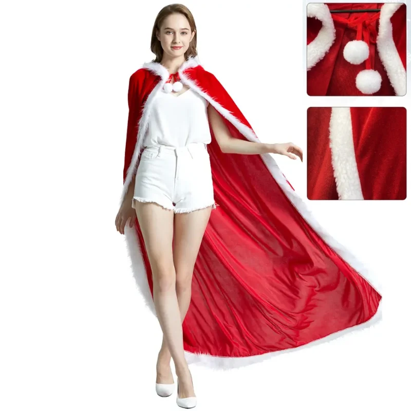 Capa-roja-de-Pap-Noel-para-mujer-conjunto-familiar-de-ropa-de-actuaci-n ...