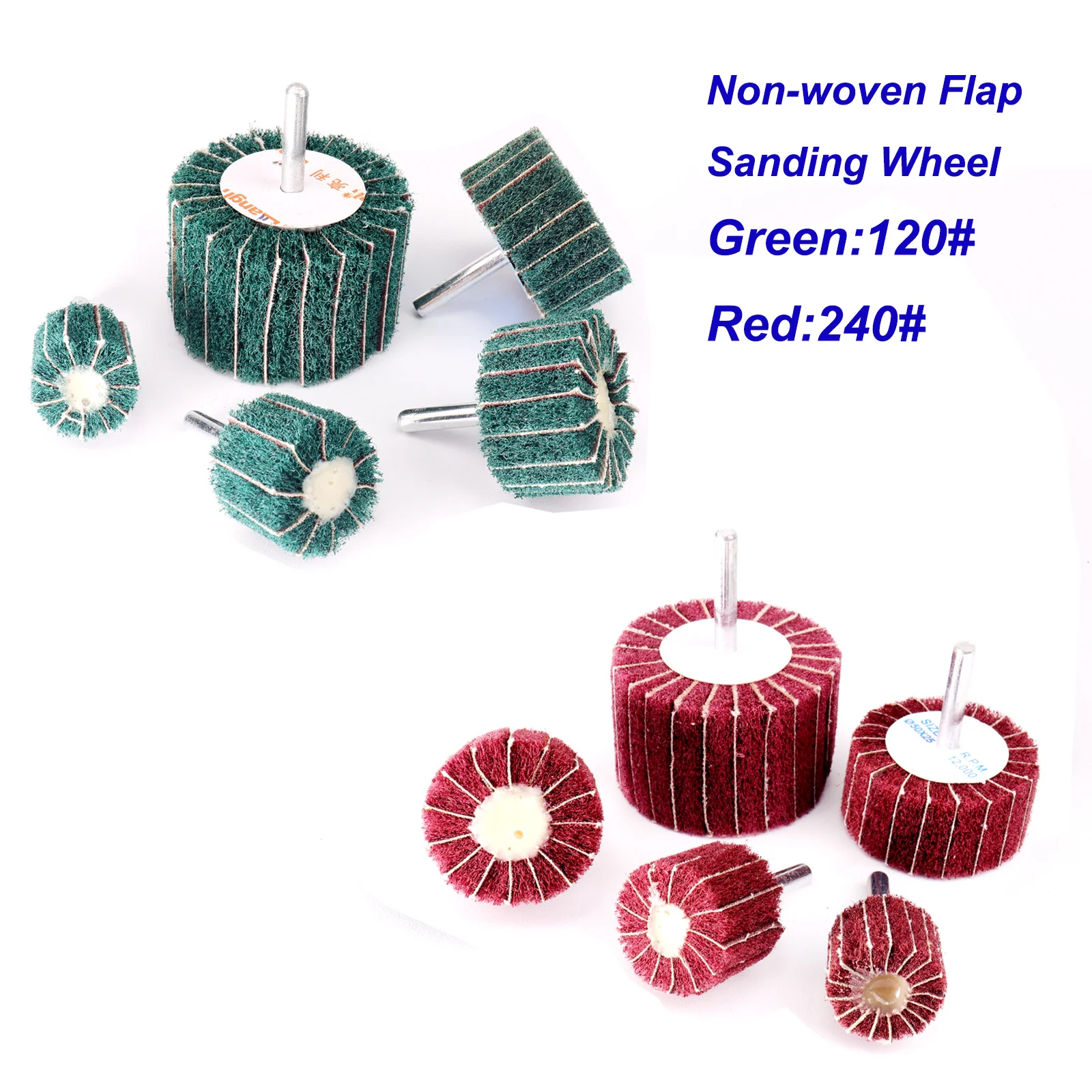5pcs Non-woven Flap Sanding Wheel 120#/240# Scouring Pad Grinding ...