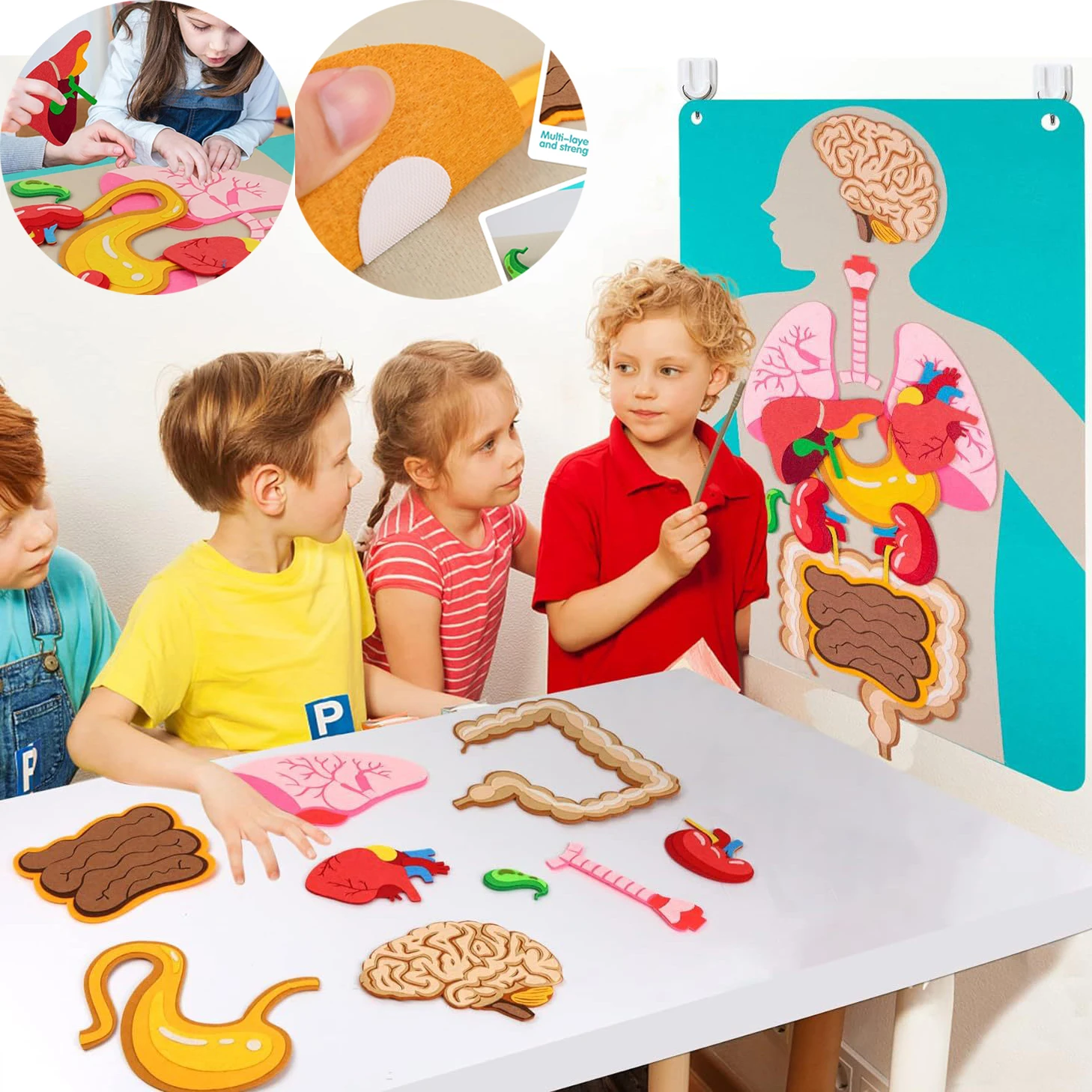 Montessori-Body-Parts-Set-Felt-Board-Stories-Teaching-Book-For-Toddlers ...