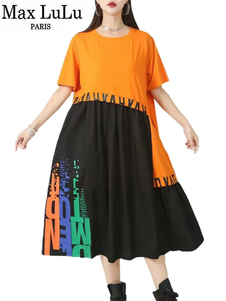 Max LuLu yaz lüks giysiler 2023 bayan moda gevşek baskılı zarif ...