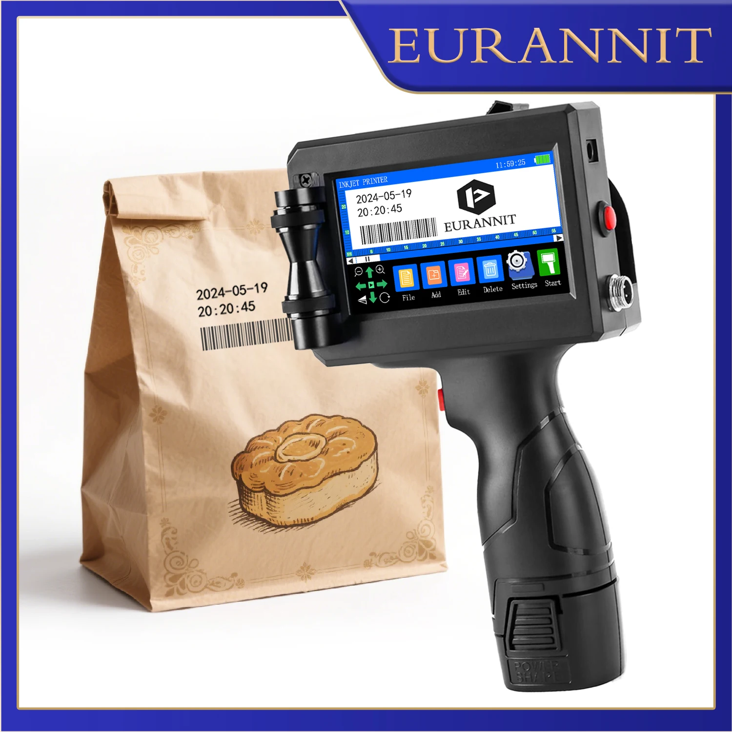 EURANNIT E15 Portable Printer 12.7mm/25.4mm Handheld Inkjet Printer ...