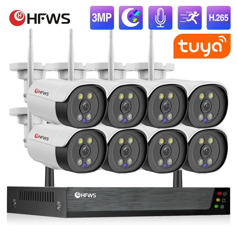 Wireless-CCTV-System-3MP-NVR-wifi-Outdoor-Tuya-IP-Camera-Security ...