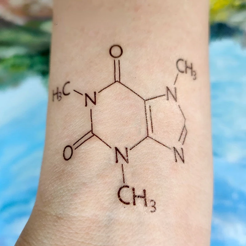 Caffeine Chemical Structure Tattoo